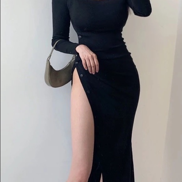Dresses | Sexy Black High Split Dress | Poshmark